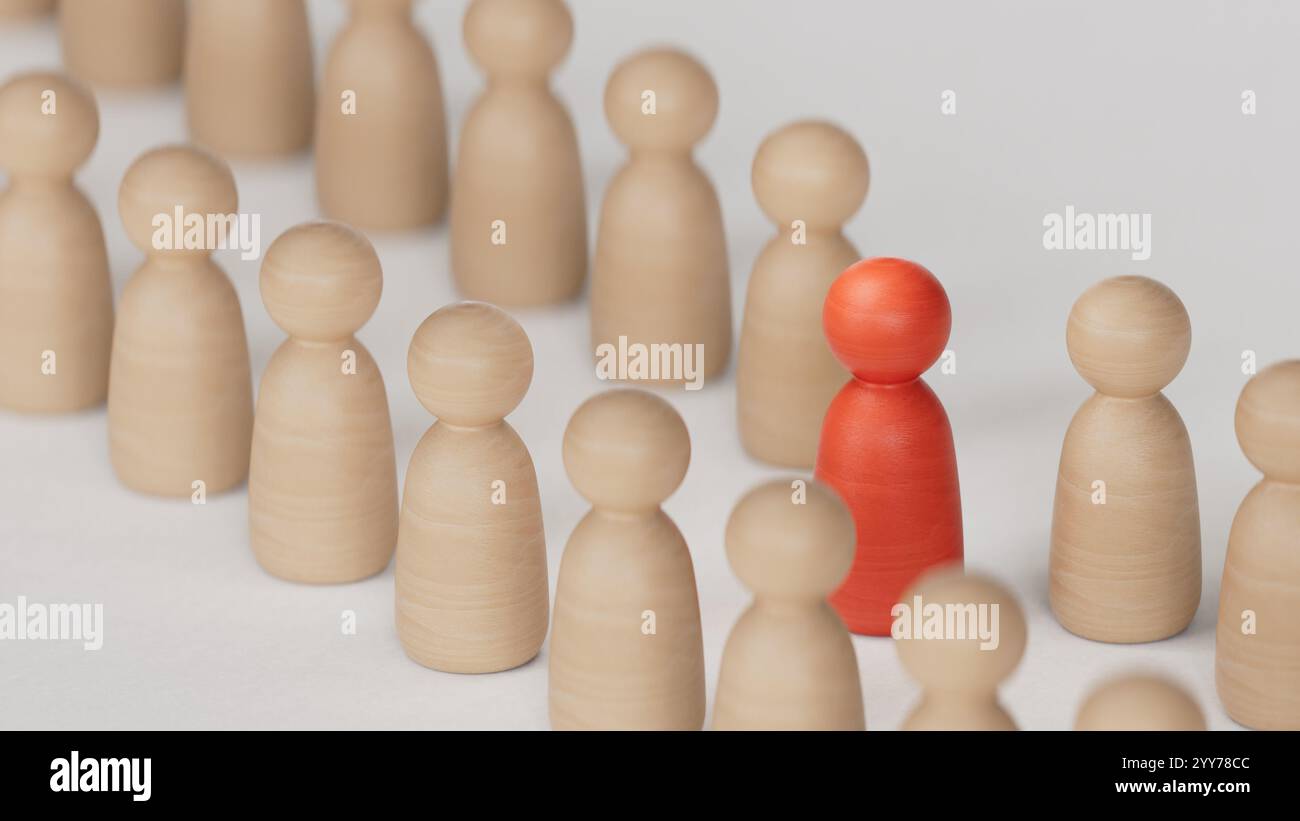 Stand out from the crowd. Individuality, originality and uniqueness.3D ...