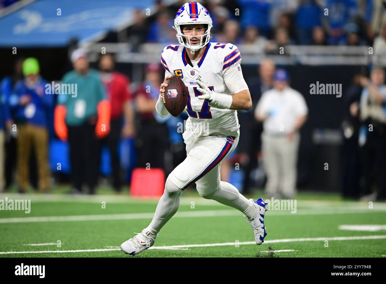 Buffalo Bills quarterback Josh Allen looks to pass during the first ...