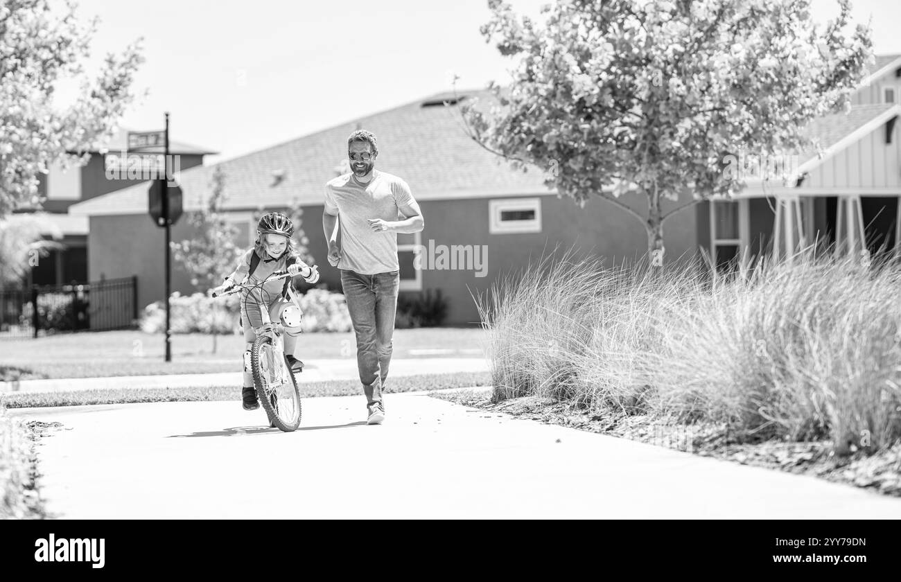 fathers parenting with son outdoor. childhood of son supported by ...