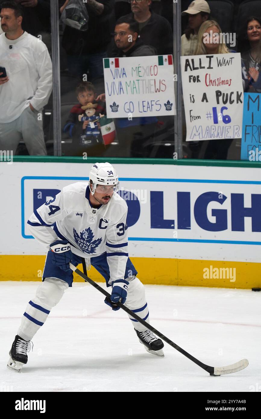 Dallas, United States. 18th Dec, 2024. Auston Matthews #34 of Toronto ...