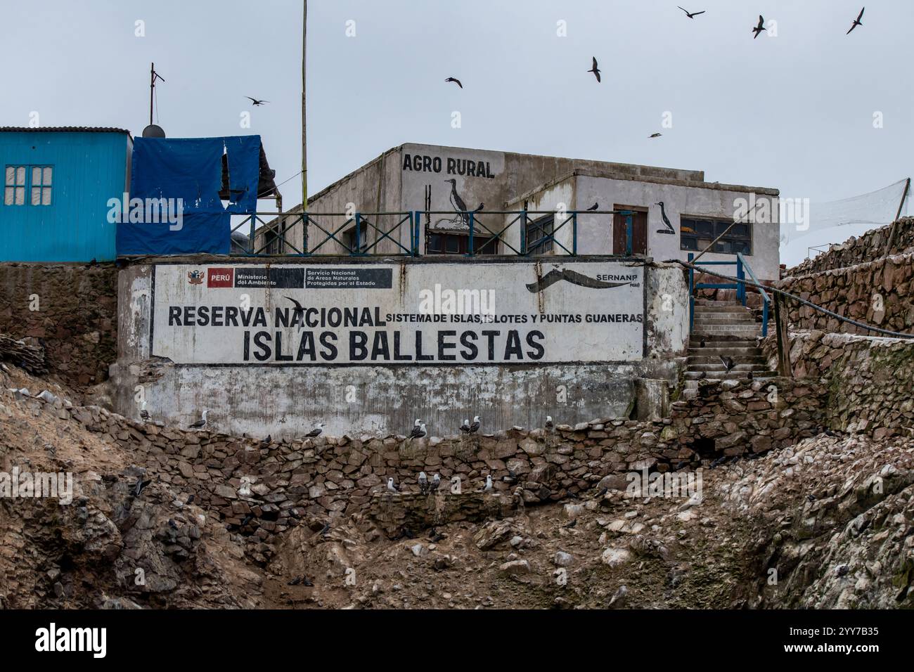 Sign Marks Islas Ballestas in the Paracas National Reserve in Peru ...