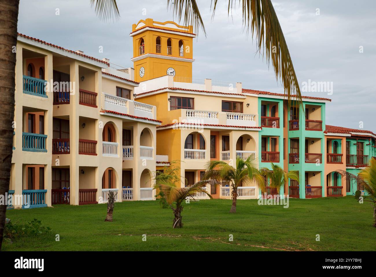 The Memories hotel Trinidad del Mar with a clock tower and the building with the rooms, Trinidad ...