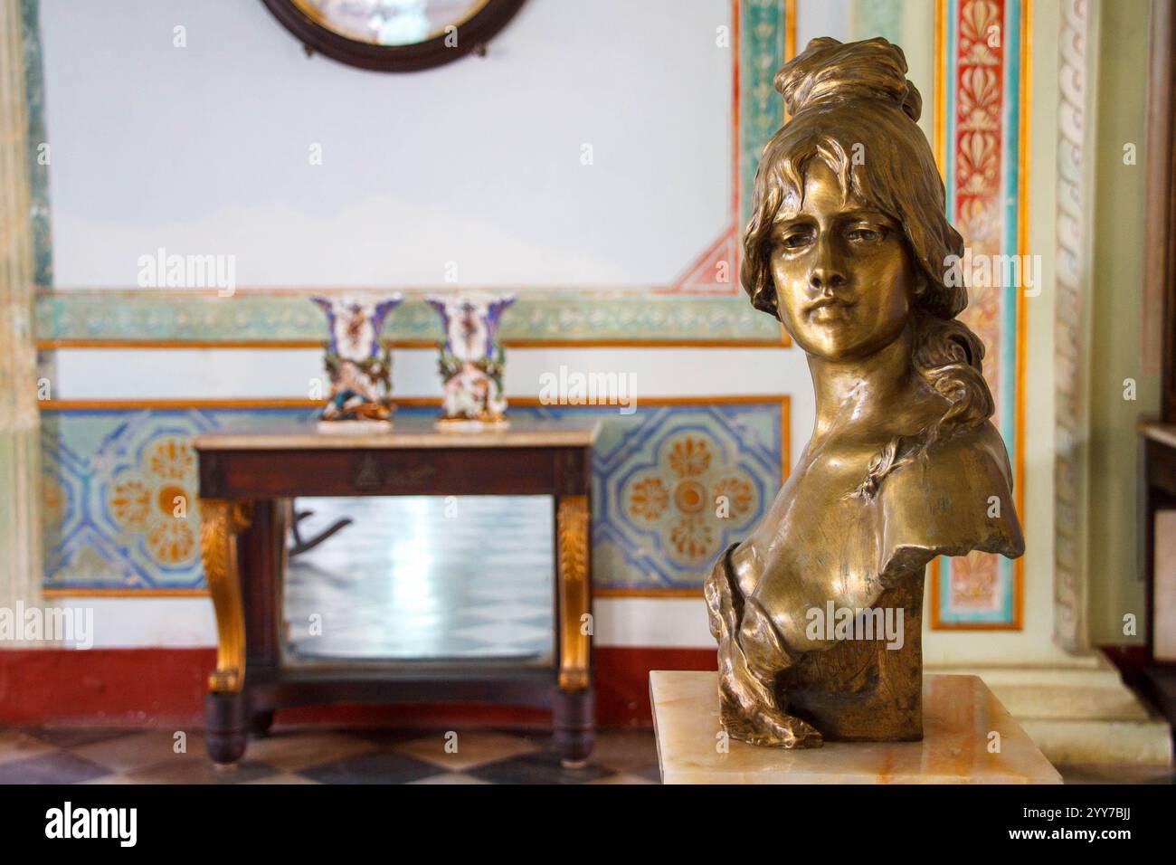 A bronze bust inside Palacio Cantero, Museo Histórico Municipal ...