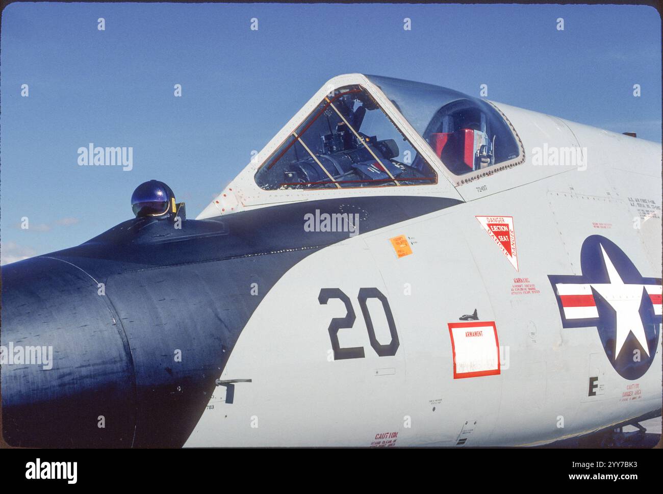 IR seeker head (Infrared Search and Track System) extended in front of ...