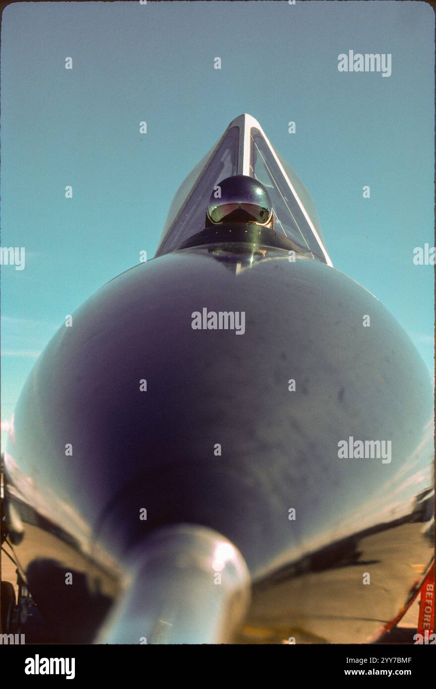 IR seeker head (Infrared Search and Track System) extended in front of ...