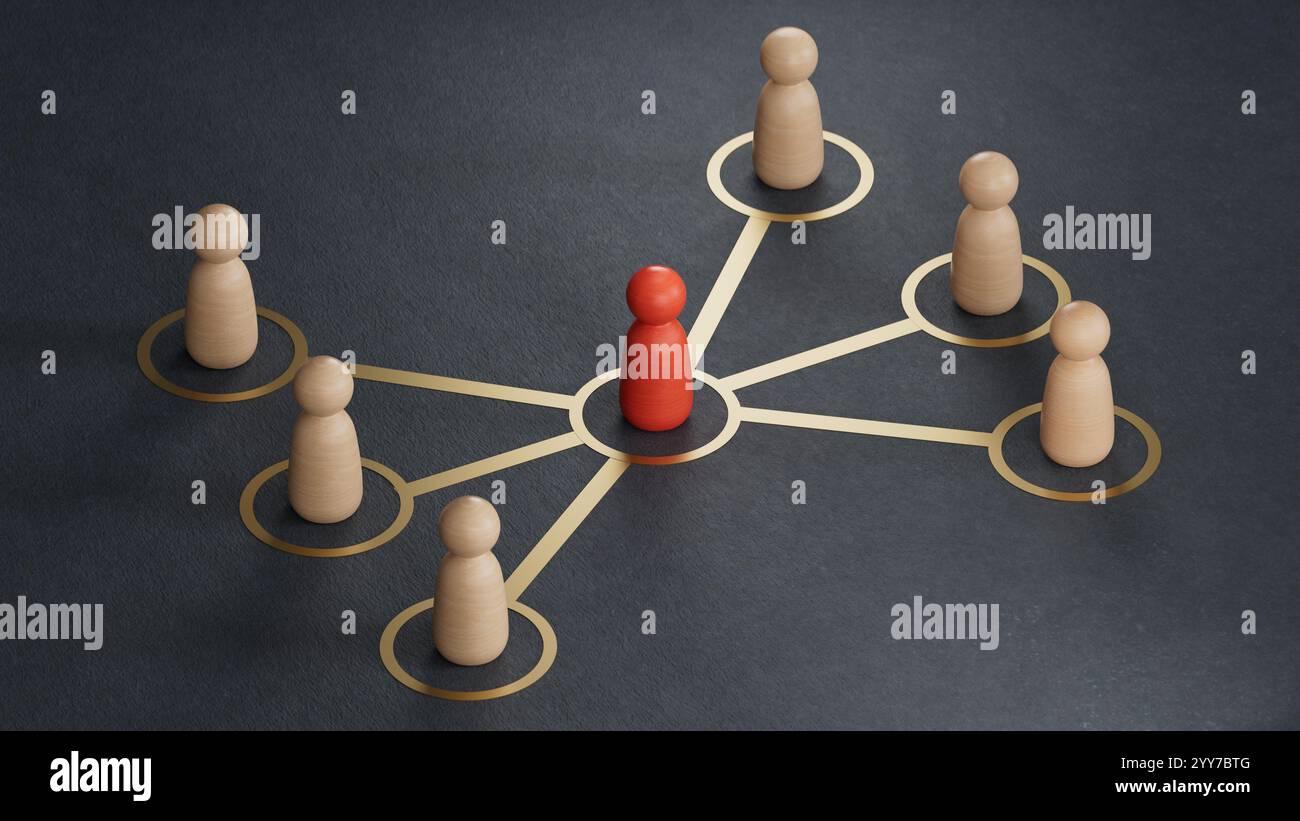 Group of cartoon characters - social networking concept - 3D ...