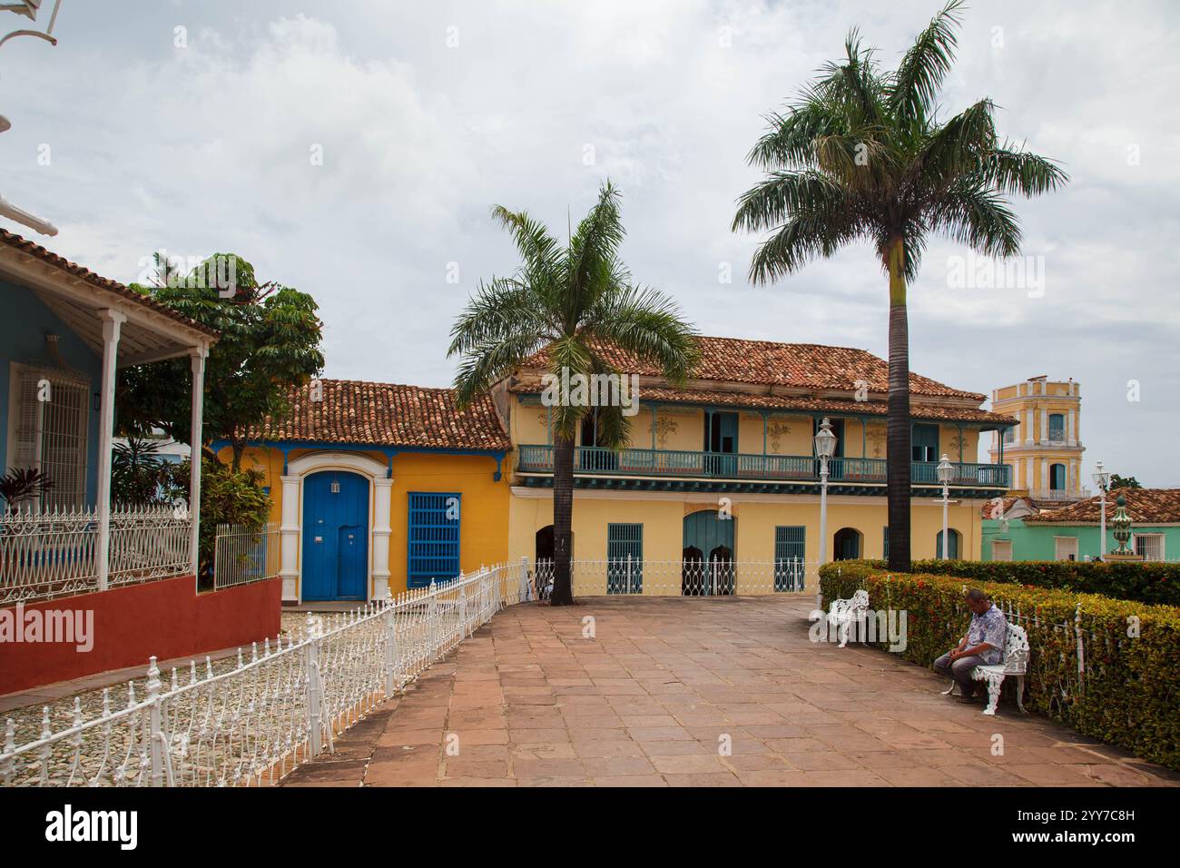 The Typical colonial buildings around Plaza |Mayor, Trinidad, Cuba ...
