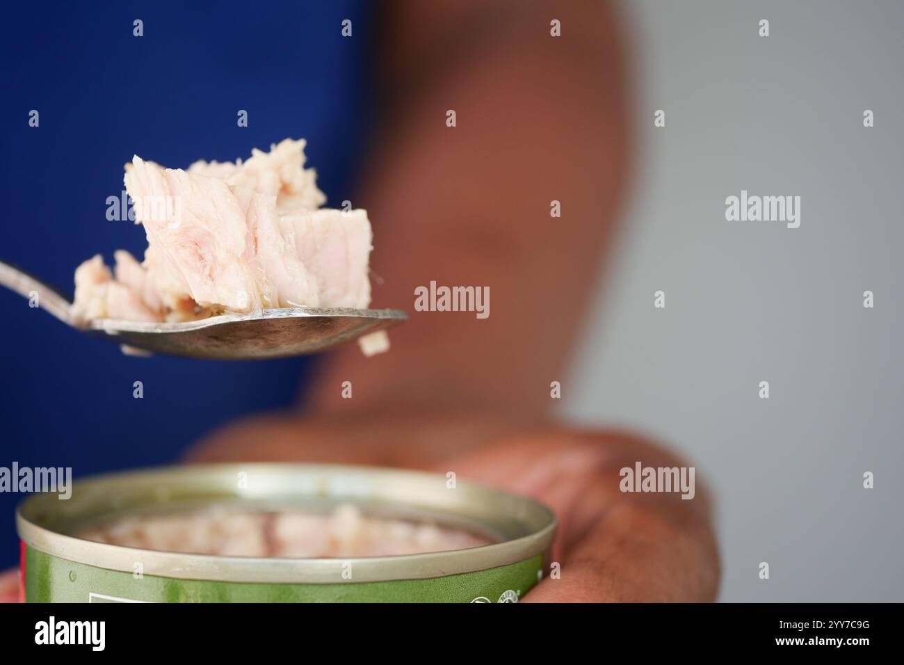 Spoon pick canned tuna closeup hi-res stock photography and images - Alamy