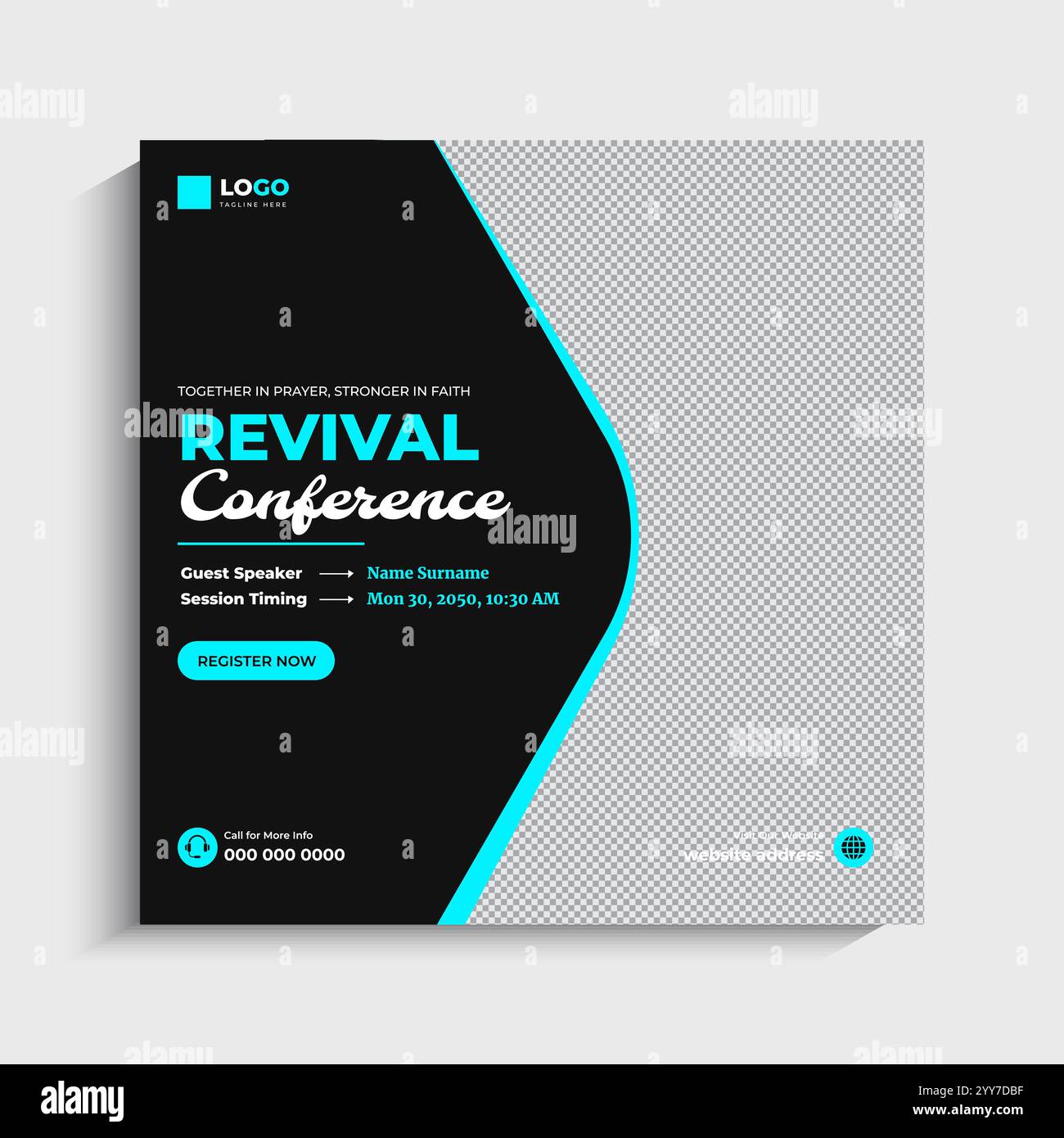Revival Conference service social media post or web banner template ...