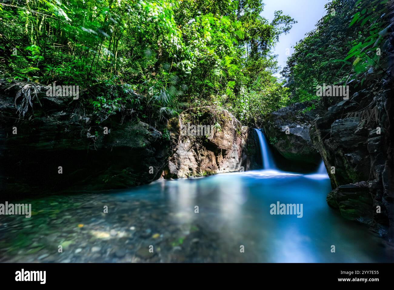 Crystal Clear River Winding Through Mountain Landscape. Hidden River ...