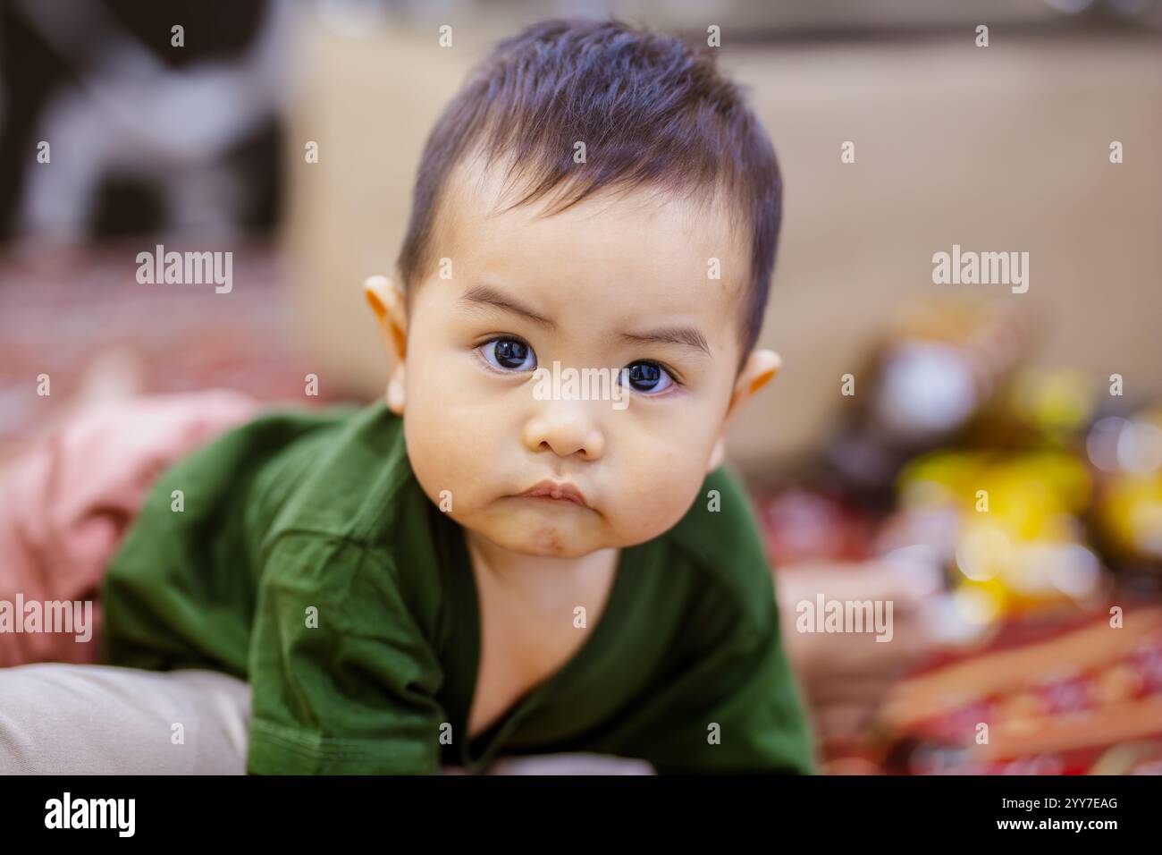 Adorable Baby Boy Looking at Camera. Cute Baby Boy with a Joyful ...