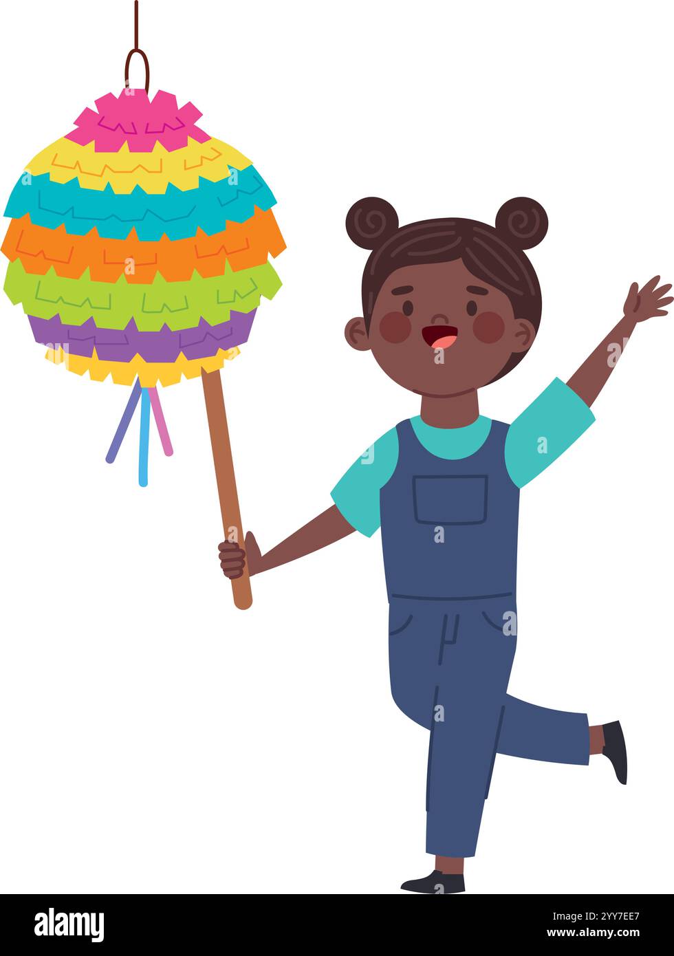 child hitting pinata party Stock Vector Image & Art - Alamy