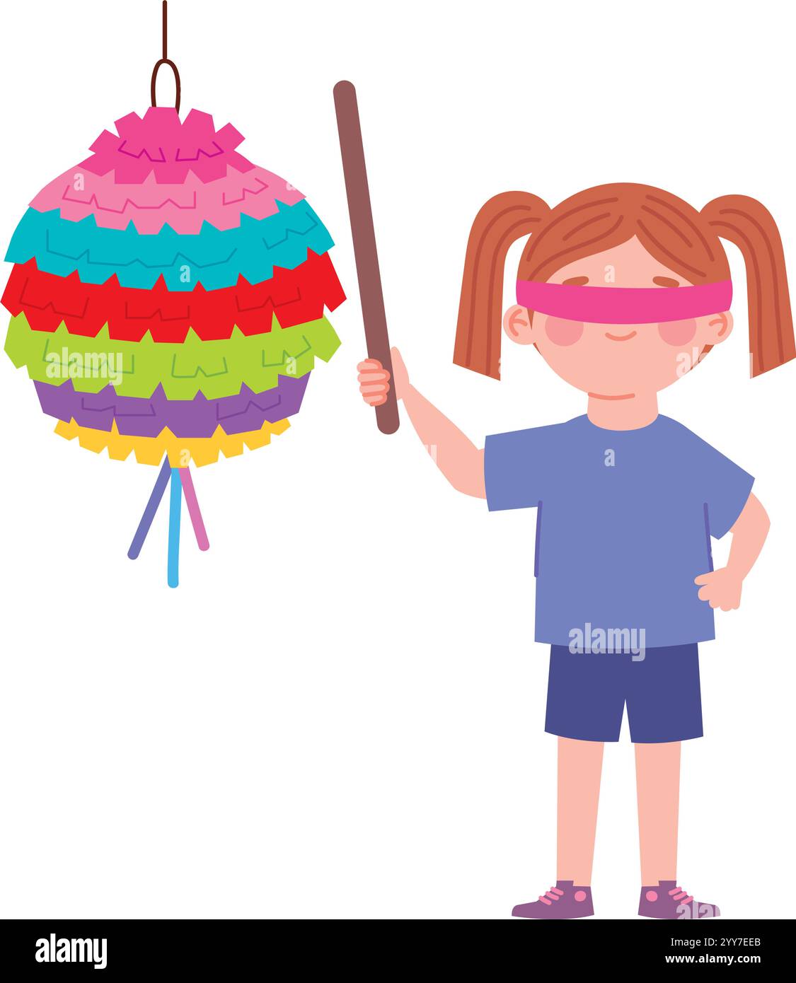 boy hitting the pinata party Stock Vector Image & Art - Alamy