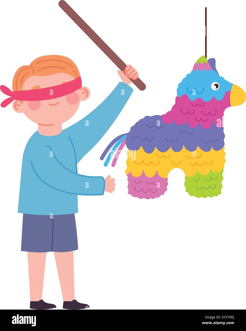children hitting pinata birthday party Stock Vector Image & Art - Alamy