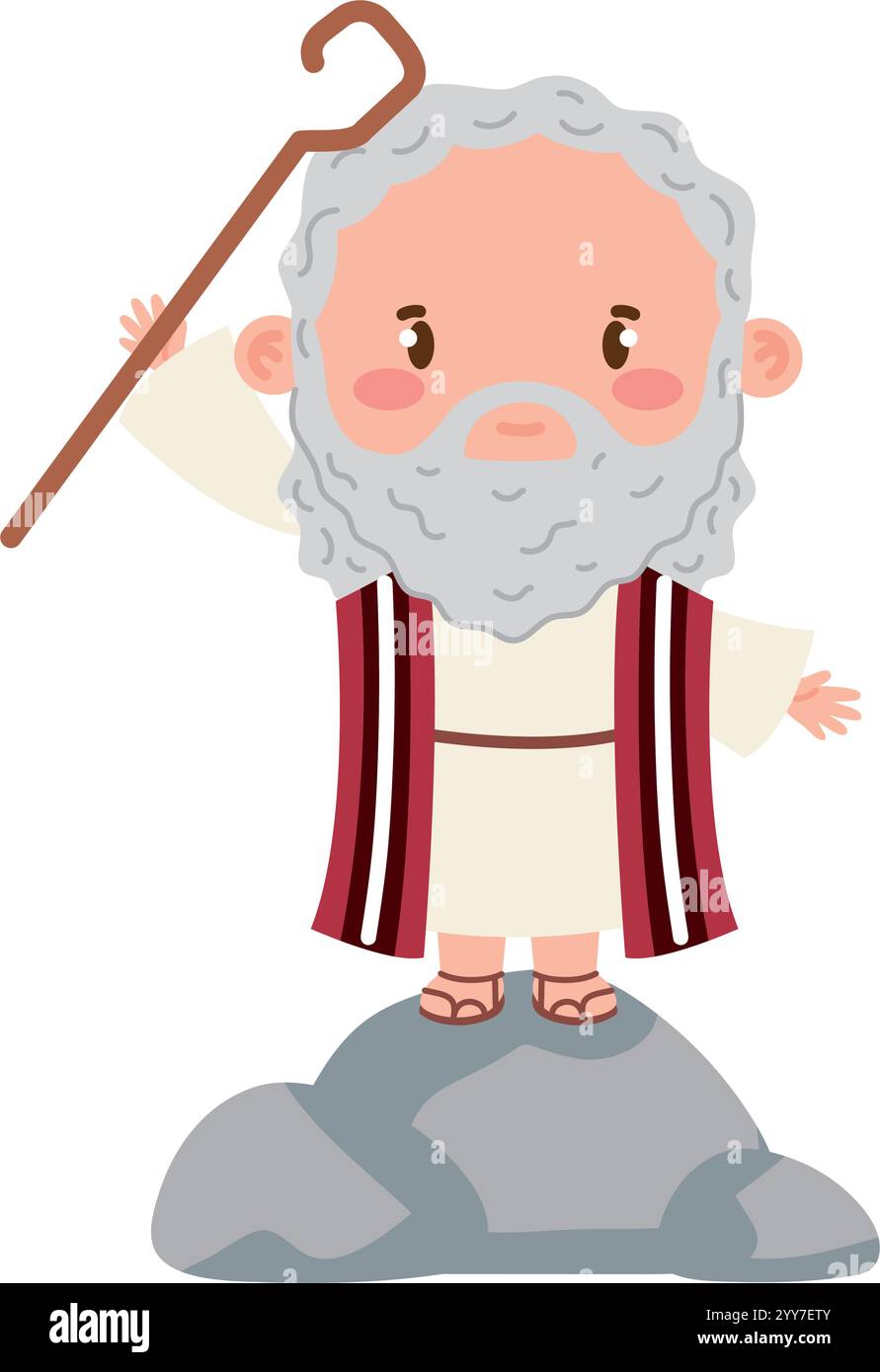 cute moses biblical character Stock Vector Image & Art - Alamy