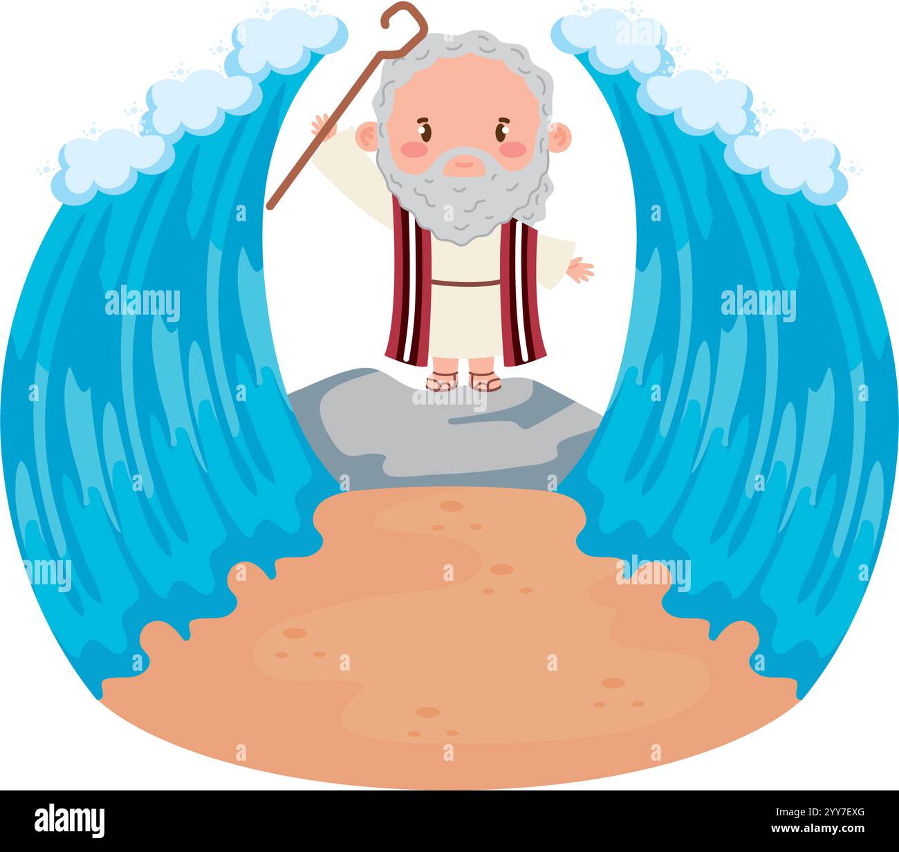 happy cute moses parting red sea Stock Vector Image & Art - Alamy