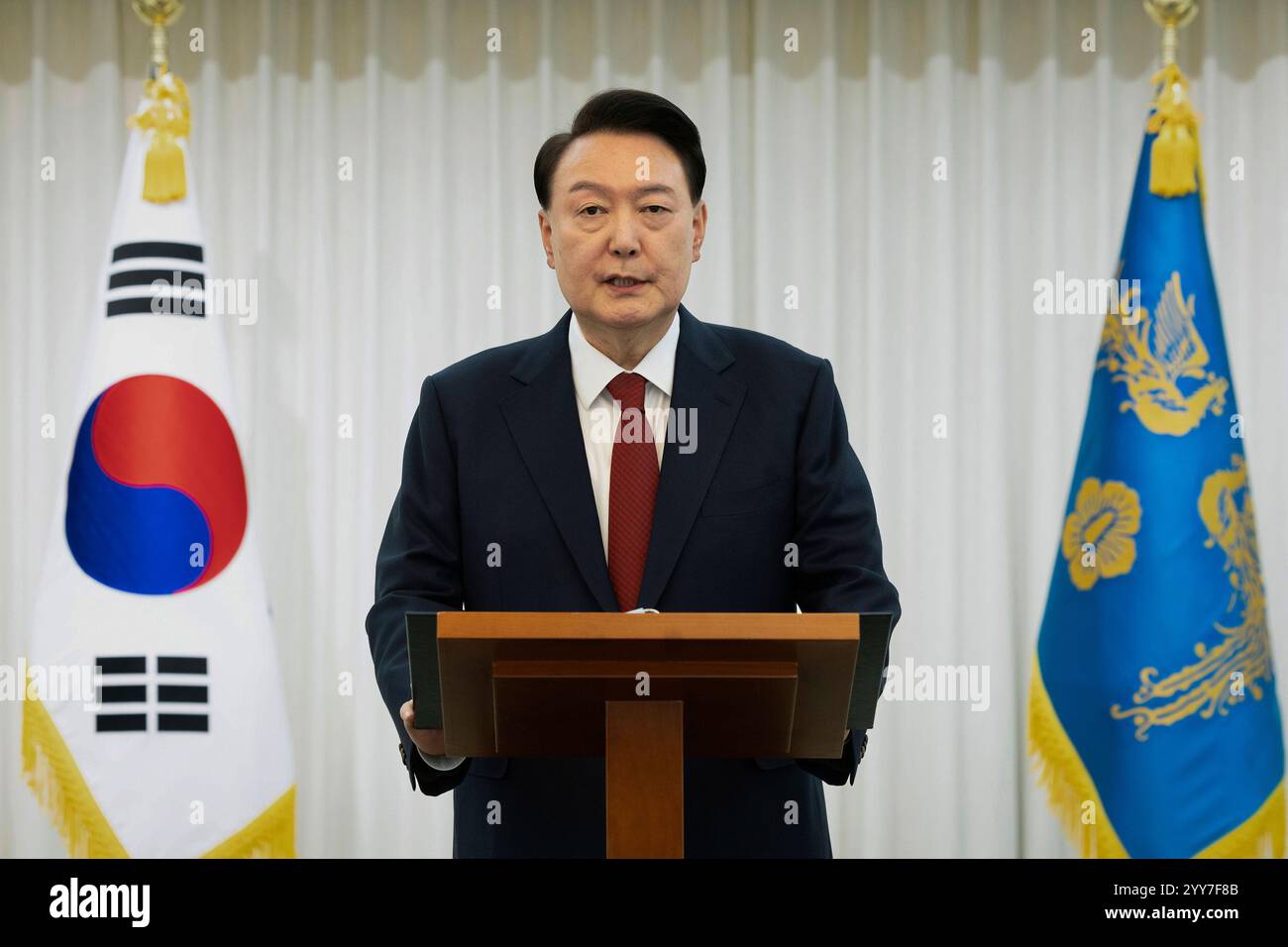 FILE - In this photo released by South Korean President Office via ...