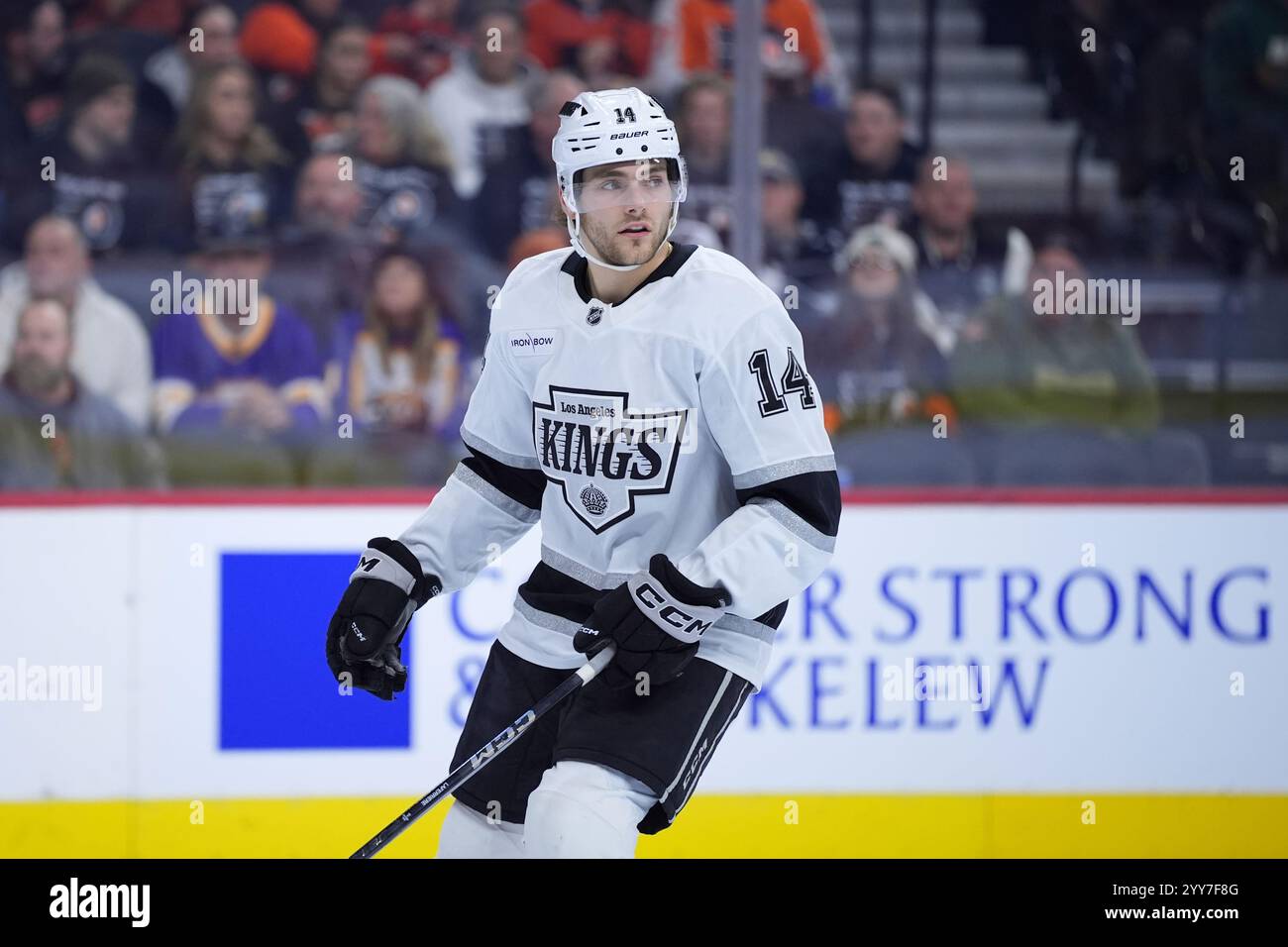 Los Angeles Kings' Alex Laferriere plays during an NHL hockey game ...