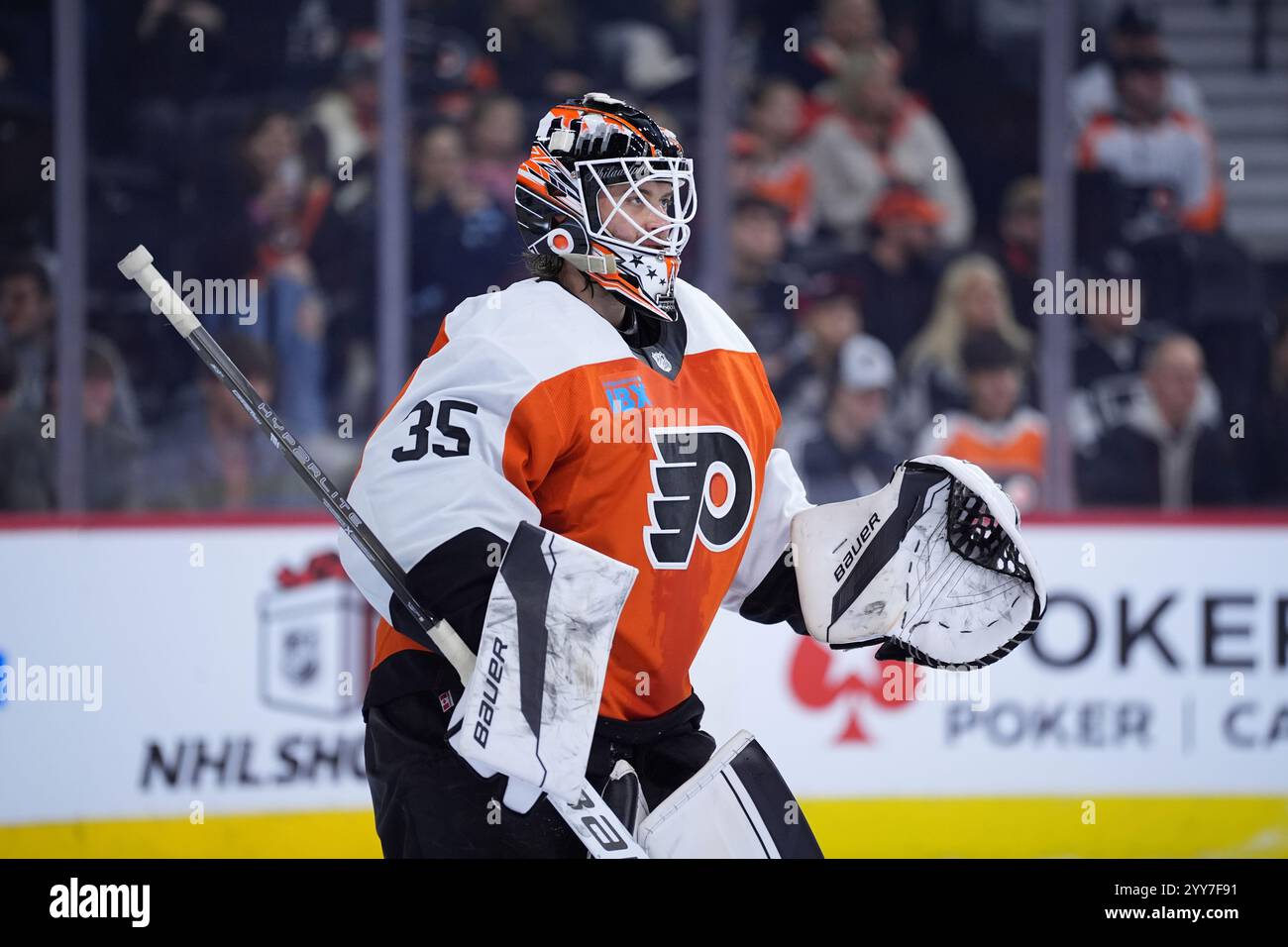 Philadelphia Flyers' Aleksei Kolosov plays during an NHL hockey game ...