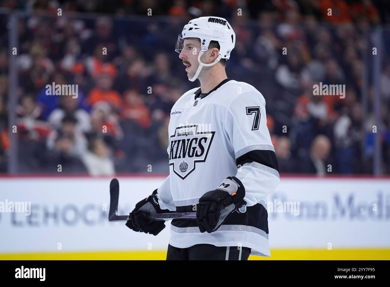 Los Angeles Kings' Kyle Burroughs plays during an NHL hockey game ...