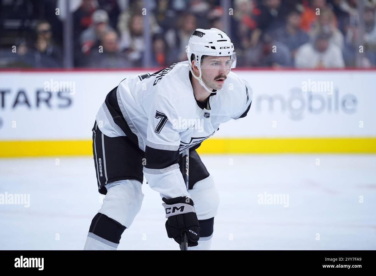 Los Angeles Kings' Kyle Burroughs plays during an NHL hockey game ...