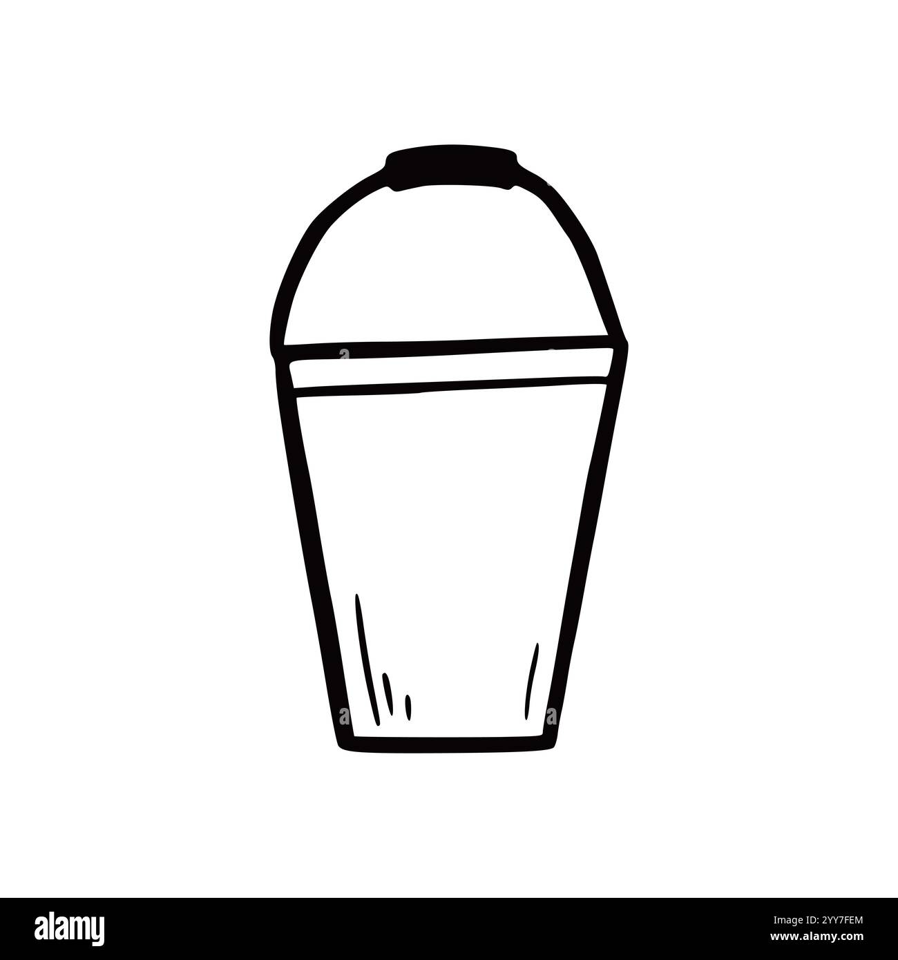 Hand drawn bucket object. Doodle sketch style. Drawing line simple ...