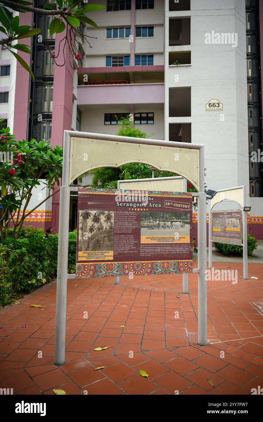 Heritage signs at Heritage Plaza, Little India, Singapore Stock Photo ...