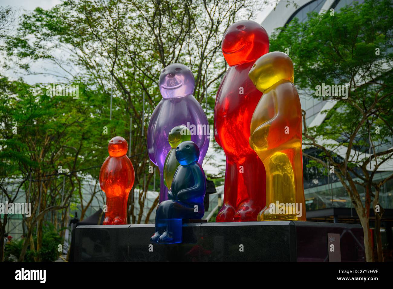The Jelly Baby Family sculpture, shown on Orchard Road, Singapore Stock ...