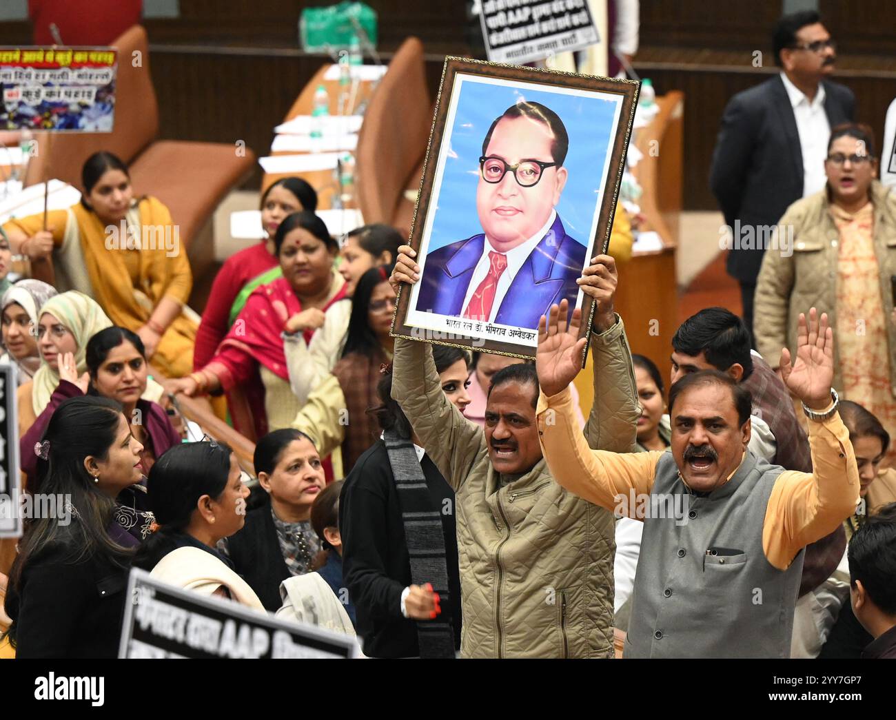 New Delhi, India. 19th Dec, 2024. NEW DELHI, INDIA - DECEMBER 19: AAP ...