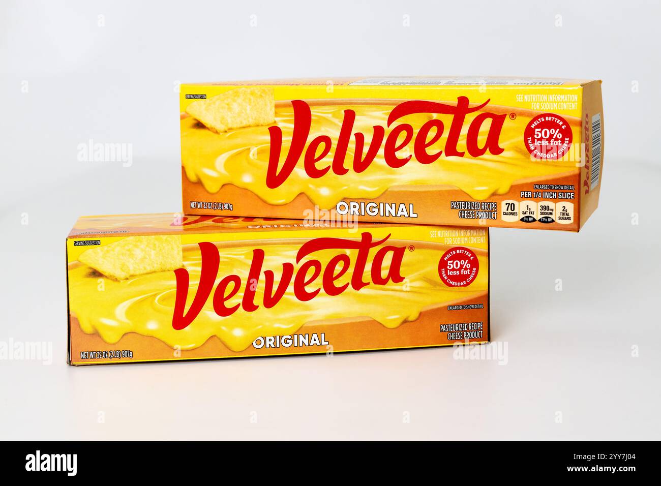 Velveeta original cheese product in packaging ready for cooking and ...