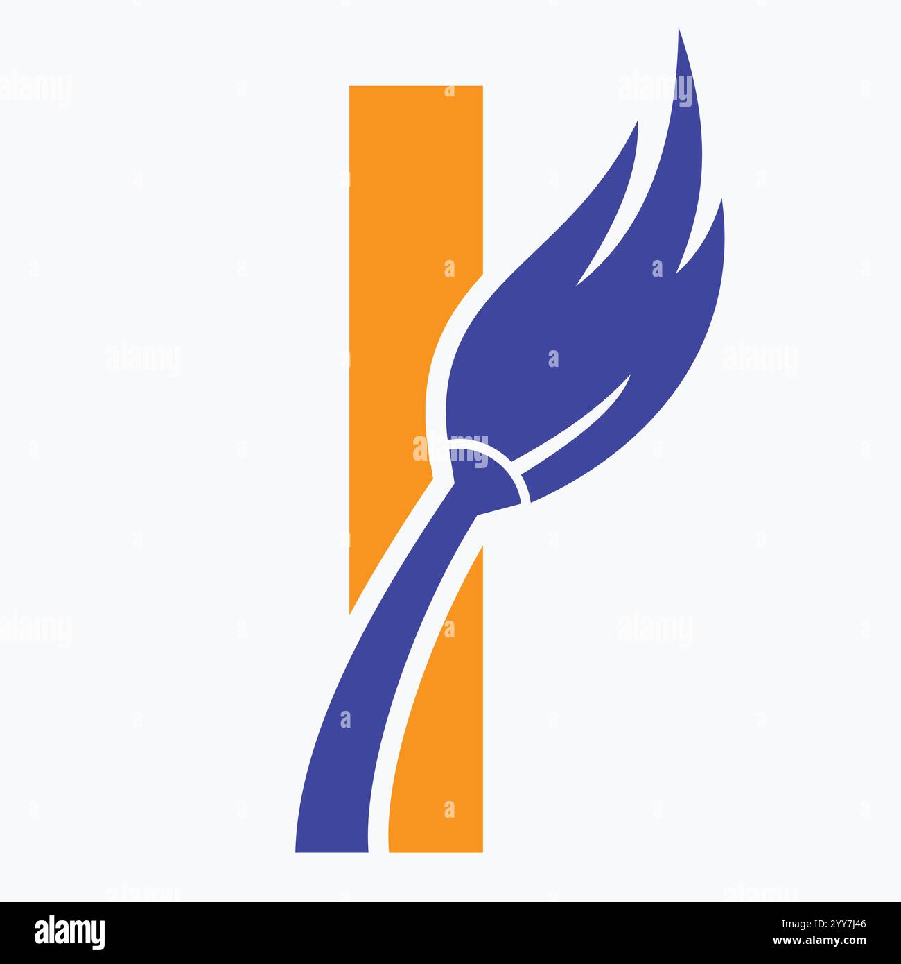 Initial Letter I House Cleaning Logo Concept With Clean Brush Symbol ...