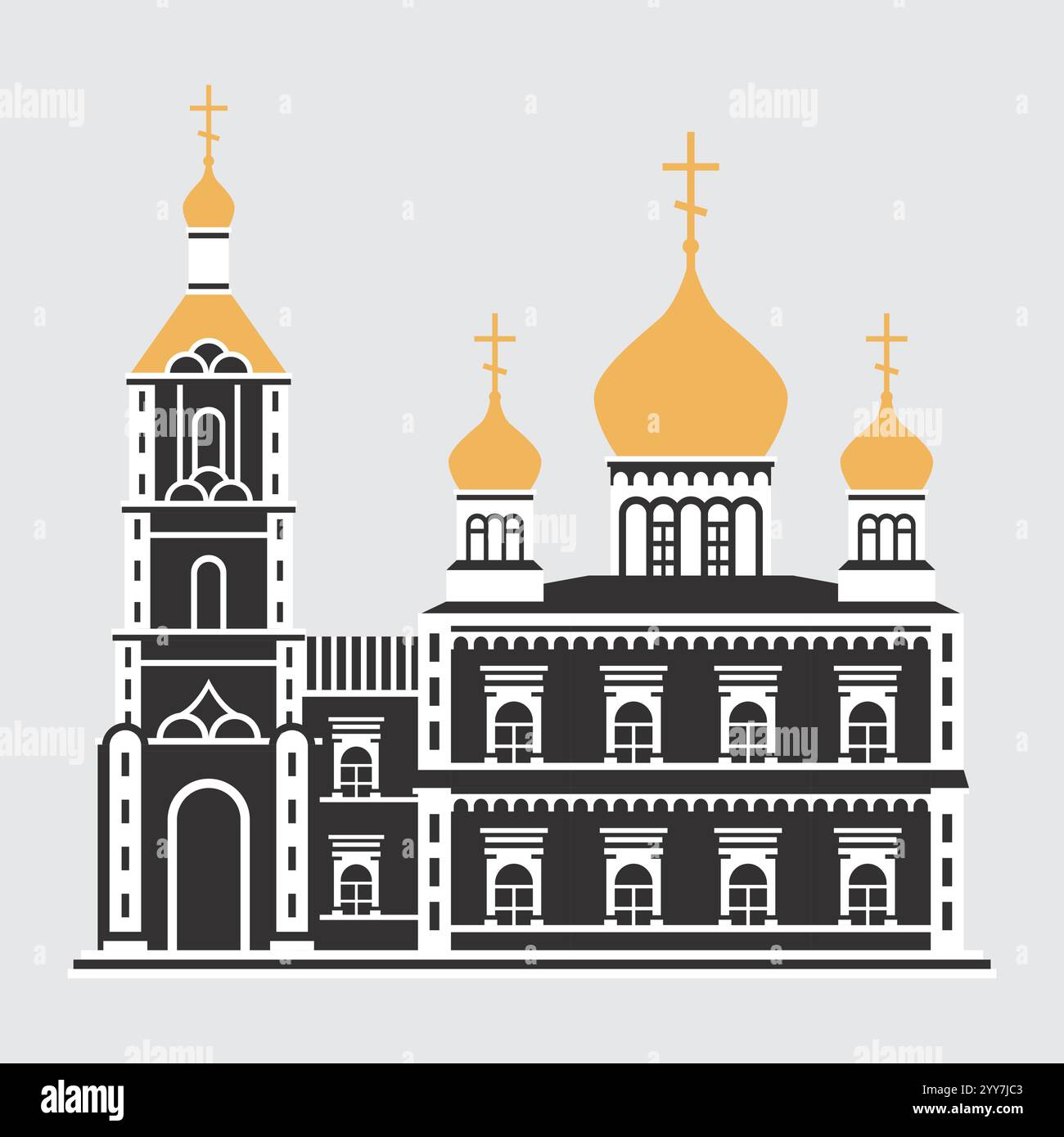 Church. Vector illustration. Orthodox church. Facade of a religious ...