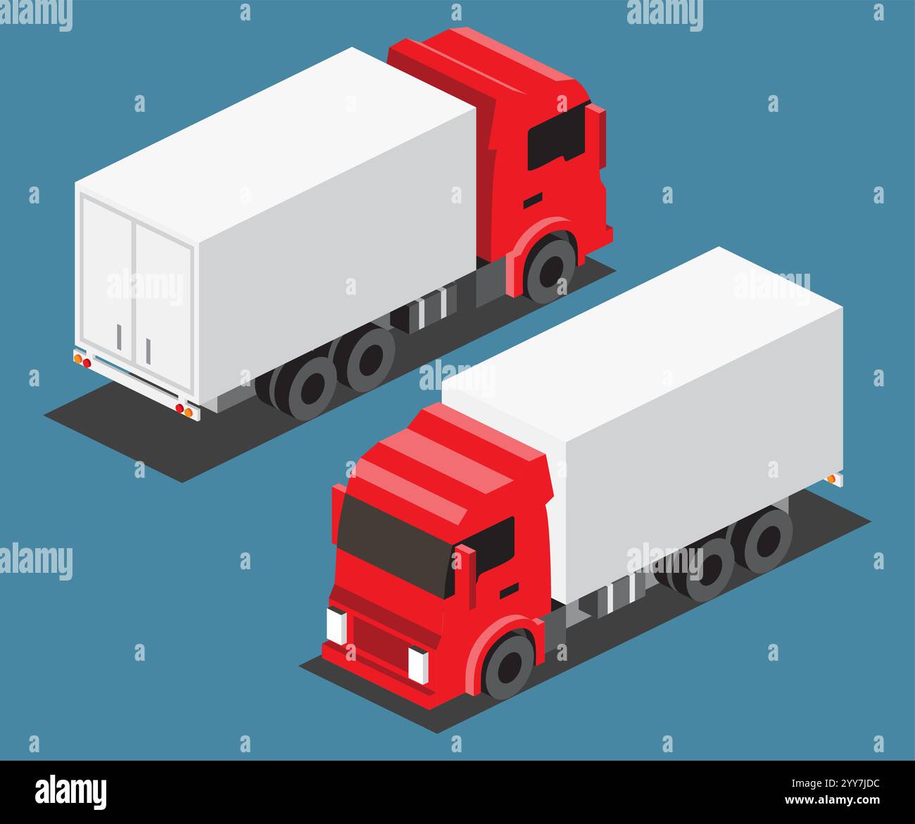 Isometric Small Cargo Truck. Commercial Transport. Logistics. City ...