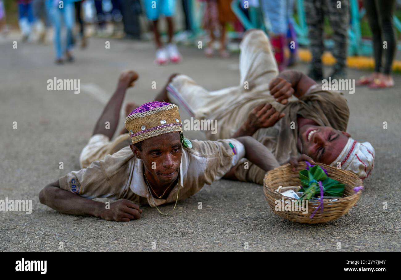 Followers of Saint Lazarus, known as the protector of the sick, crawl ...