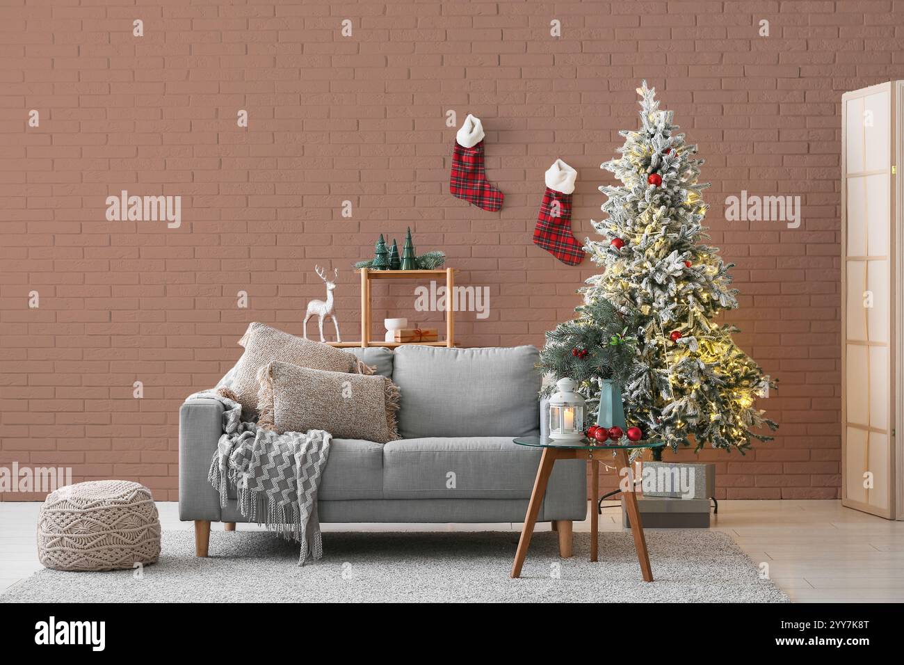 Interior festive room grey hi-res stock photography and images - Alamy