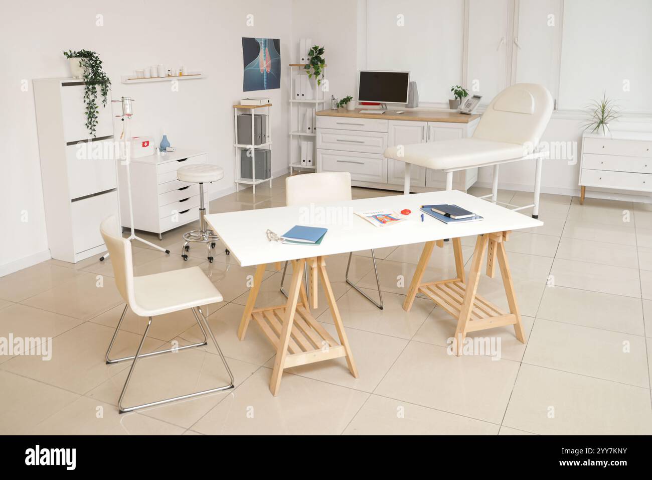 Interior of endocrinologist's office with workplace and couch Stock ...