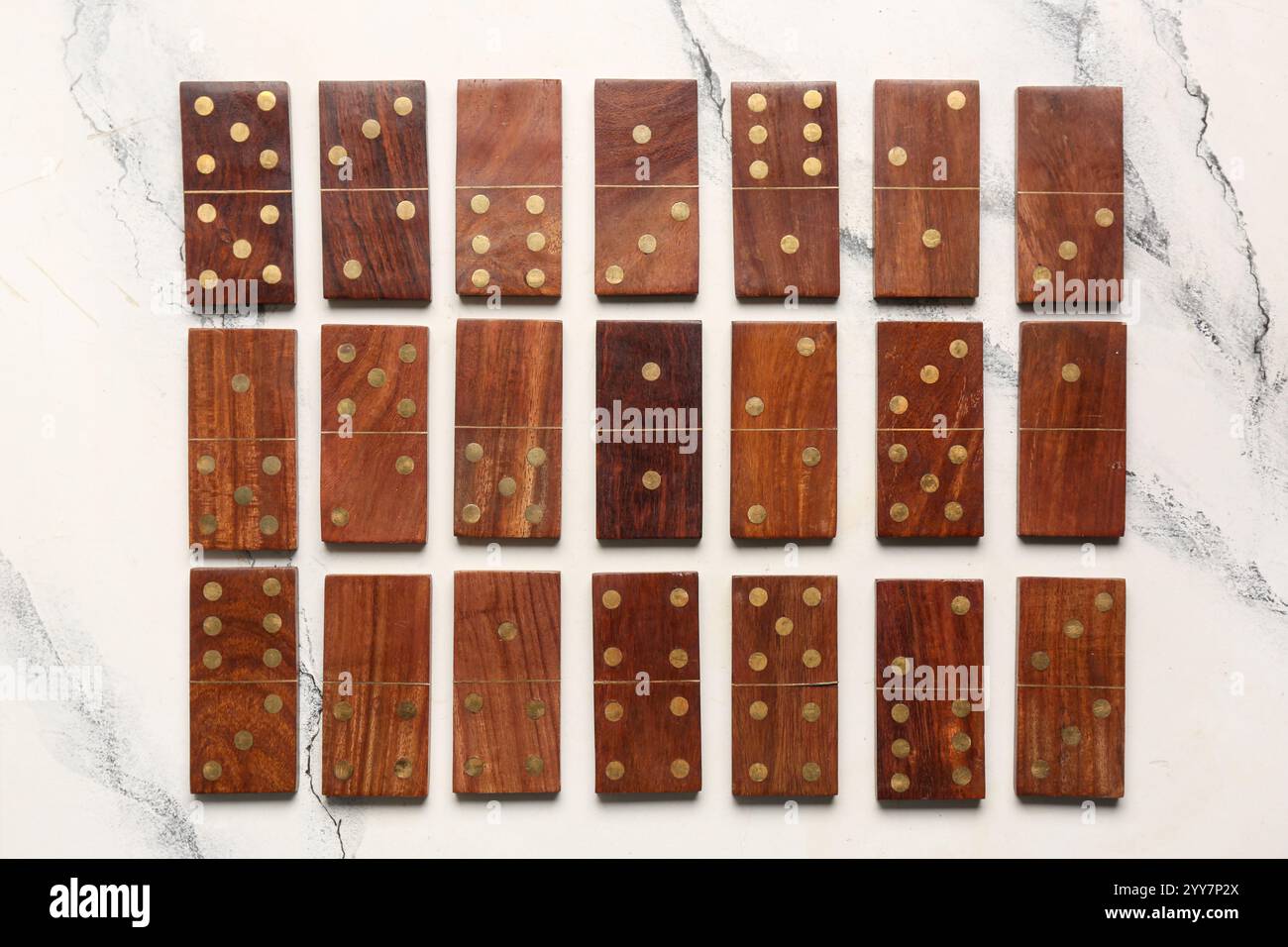 Many wooden dominos blocks on white background Stock Photo - Alamy