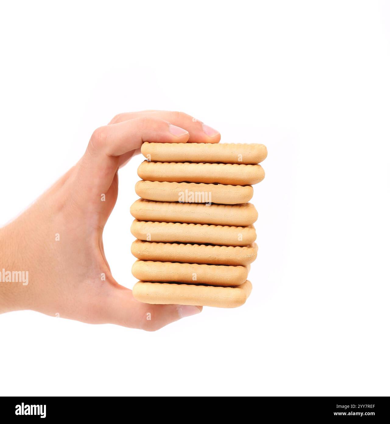 Stack of saltine soda crackers. White background Stock Photo - Alamy