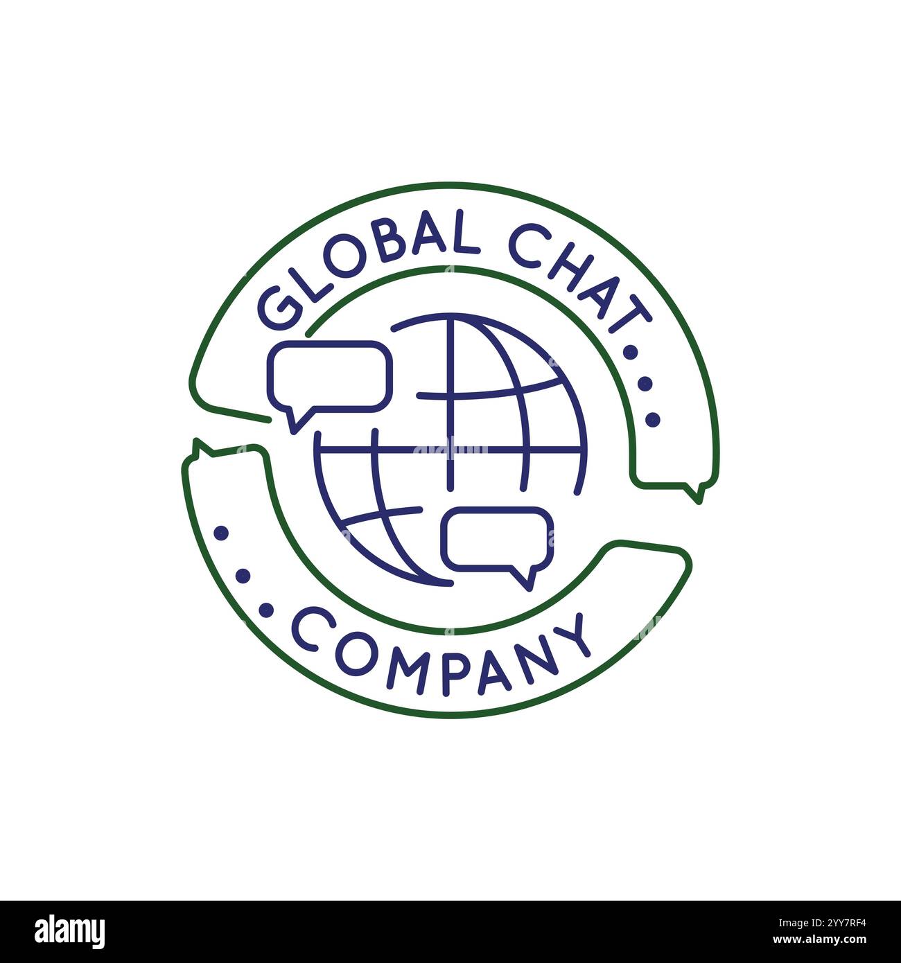 Simple Logo with Global chat icon Stock Vector Image & Art - Alamy