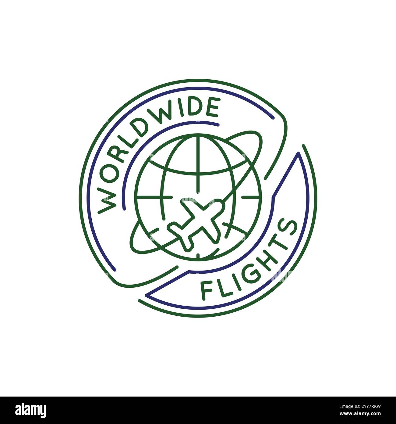 Simple Logo with World Wide Flights icon Stock Vector Image & Art - Alamy