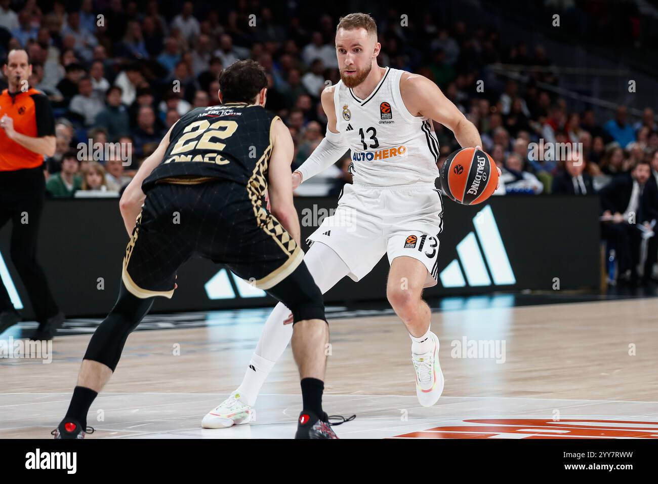 Terry Tarpey of AS Monaco and Dzanan Musa of Real Madrid during the ...
