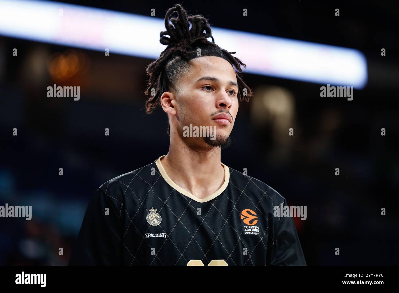 Matthew Strazel of AS Monaco warms up during the Turkish Airlines ...