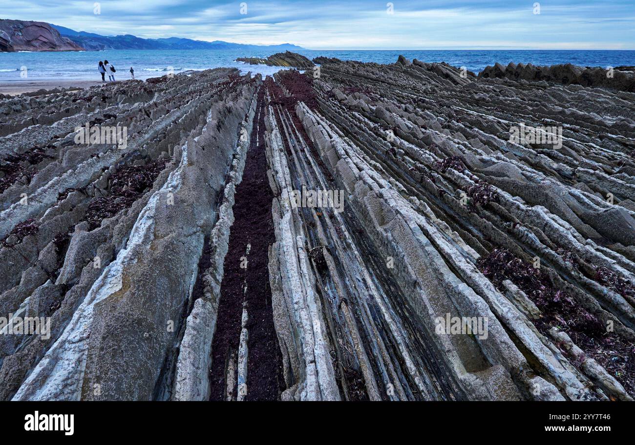 Famous flysch rocks of the Atlantic in Basque country, Spain Stock ...