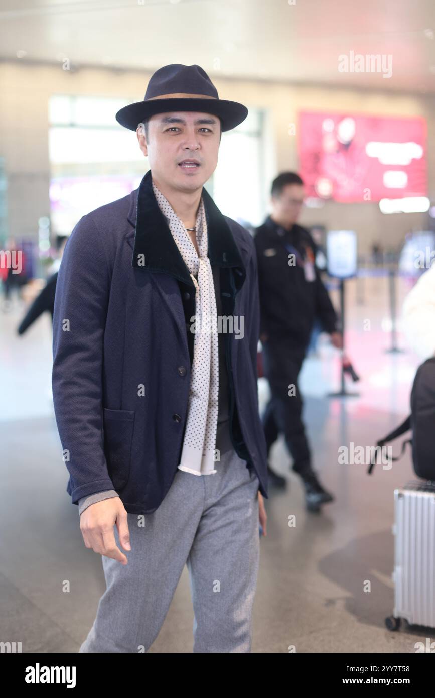 Taiwanese actor, singer and model Ming Dao appears at the airport in ...