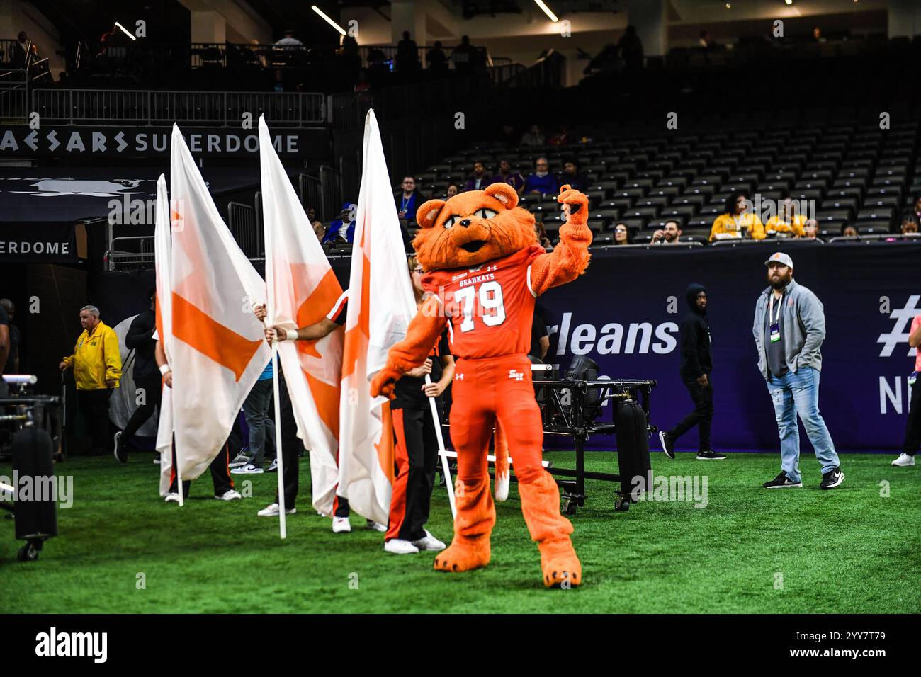 New Orleans, Louisiana, USA. 19th Dec, 2024. Sammy The Bearkat ready to ...