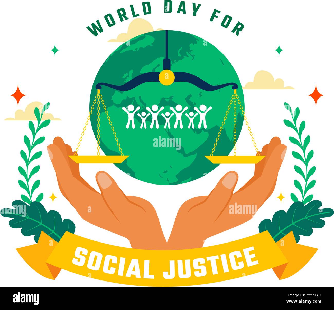 World Day of Social Justice Vector Illustration Featuring Scales and a ...