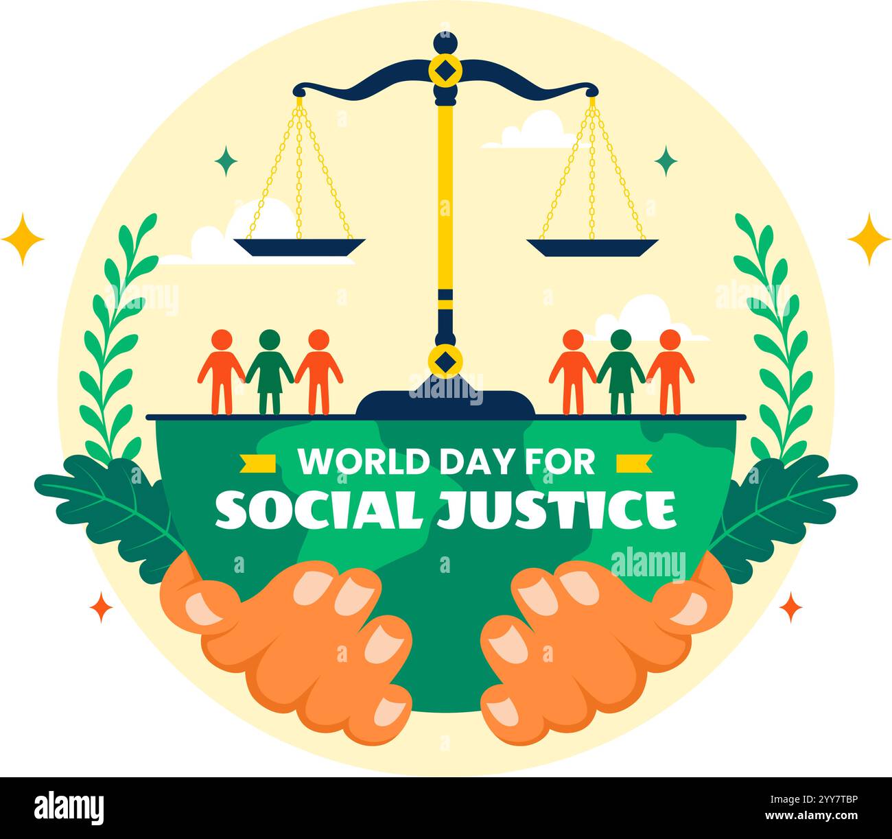 World Day of Social Justice Vector Illustration Featuring Scales and a ...