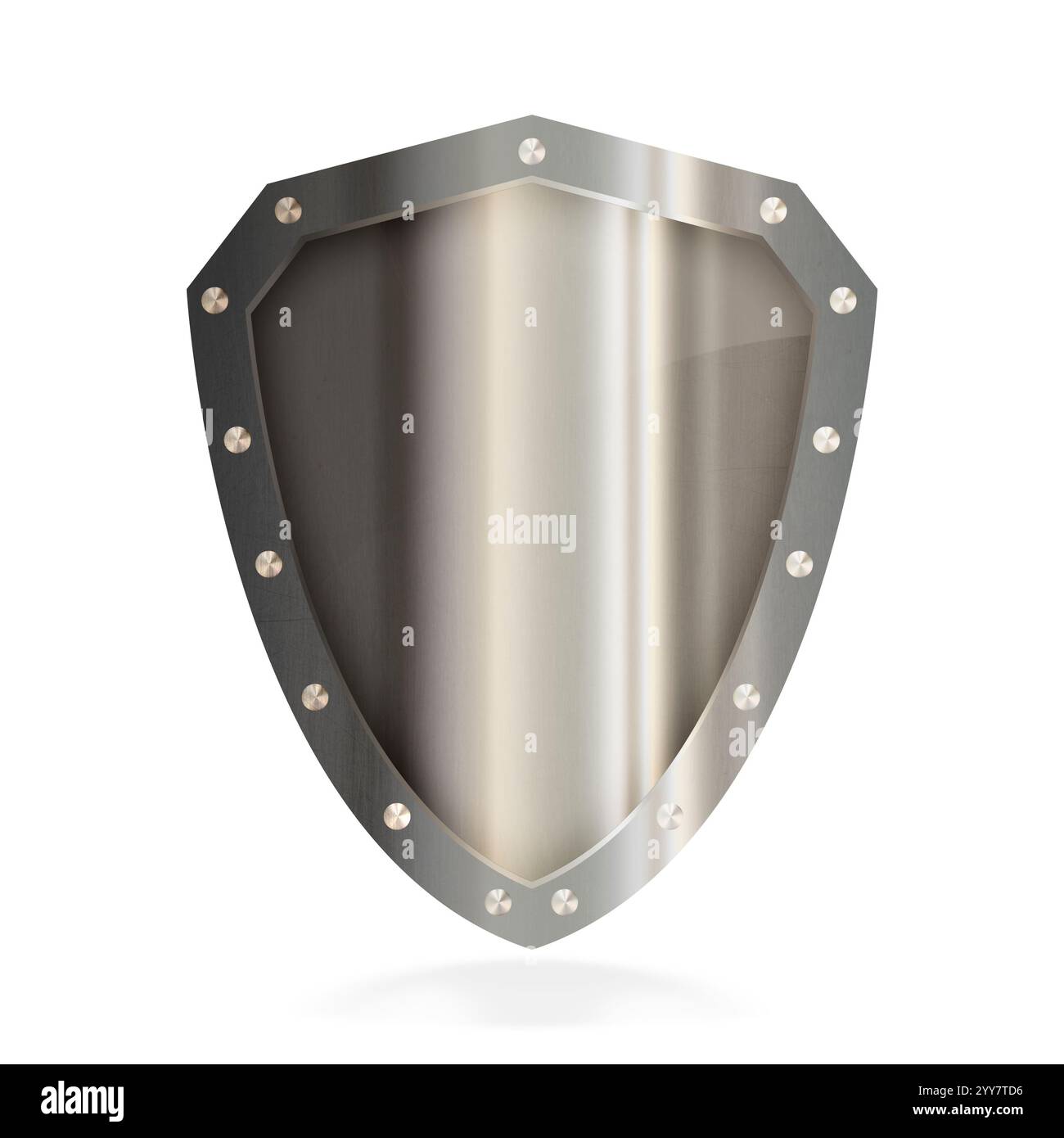 Metallic riveted shield. Isolated on white background Stock Photo - Alamy