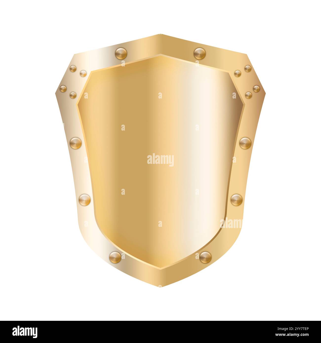Ancient golden shield with riveted border Stock Photo - Alamy