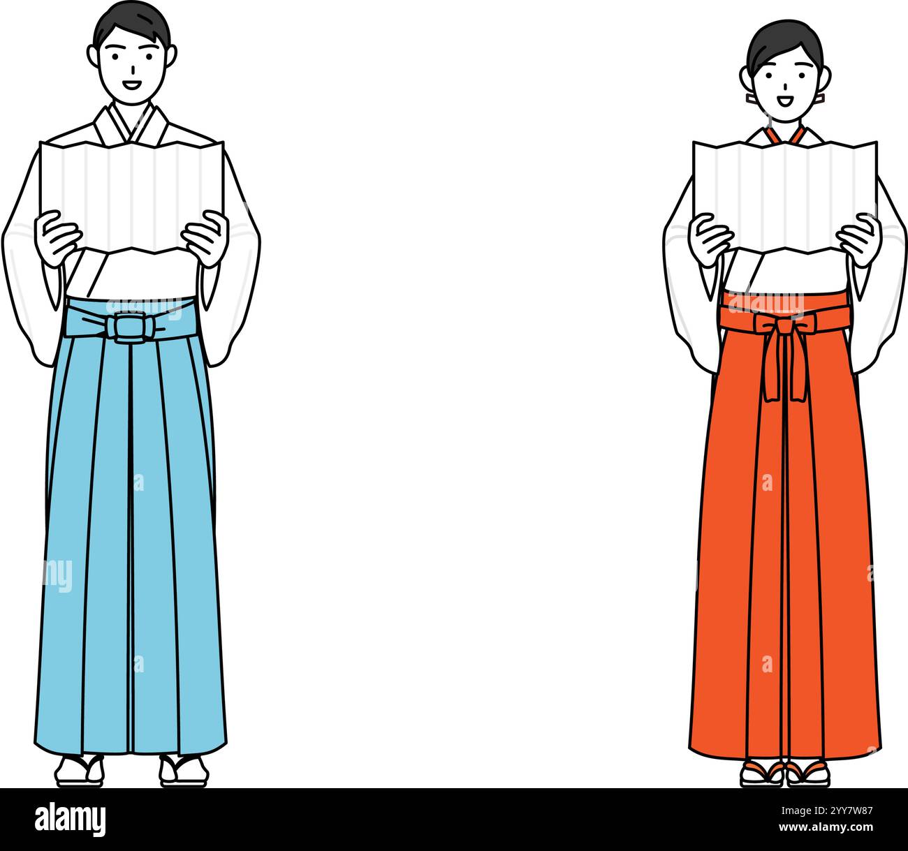 Priest and shrine maiden of the shrine, performing a prayer of ...